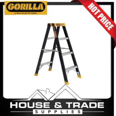 Gorilla 1.15M 150KG Pro-Lite Fibreglass Double Sided Ladder FSM004-PRO ...