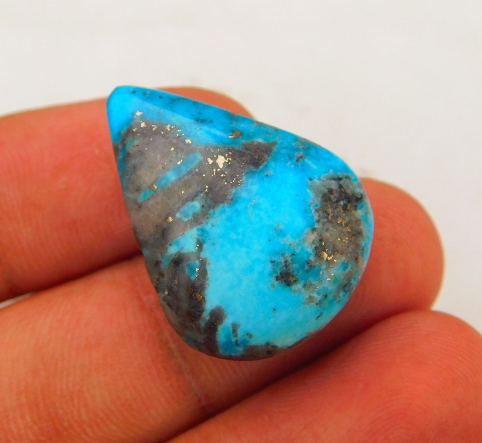 Natural Persian Turquoise Pear Shape Cabochon Gemstone 29 Ct. 24x19x10 ...