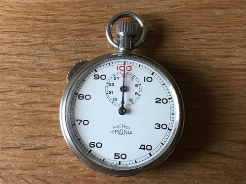 Nero Lemania Stopwatch Chronograph Watch - Swiss Made - Vintage Steel ...