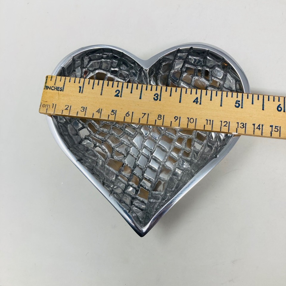 Inspired Generations Silver Color Croco Happy Heart Trinket Dish 5” | eBay