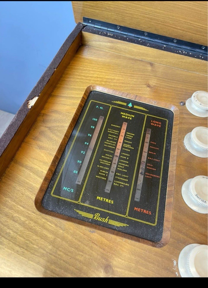 VINTAGE BUSH Type RG4 Radiogram with turntable 50's Retro Recorder ...