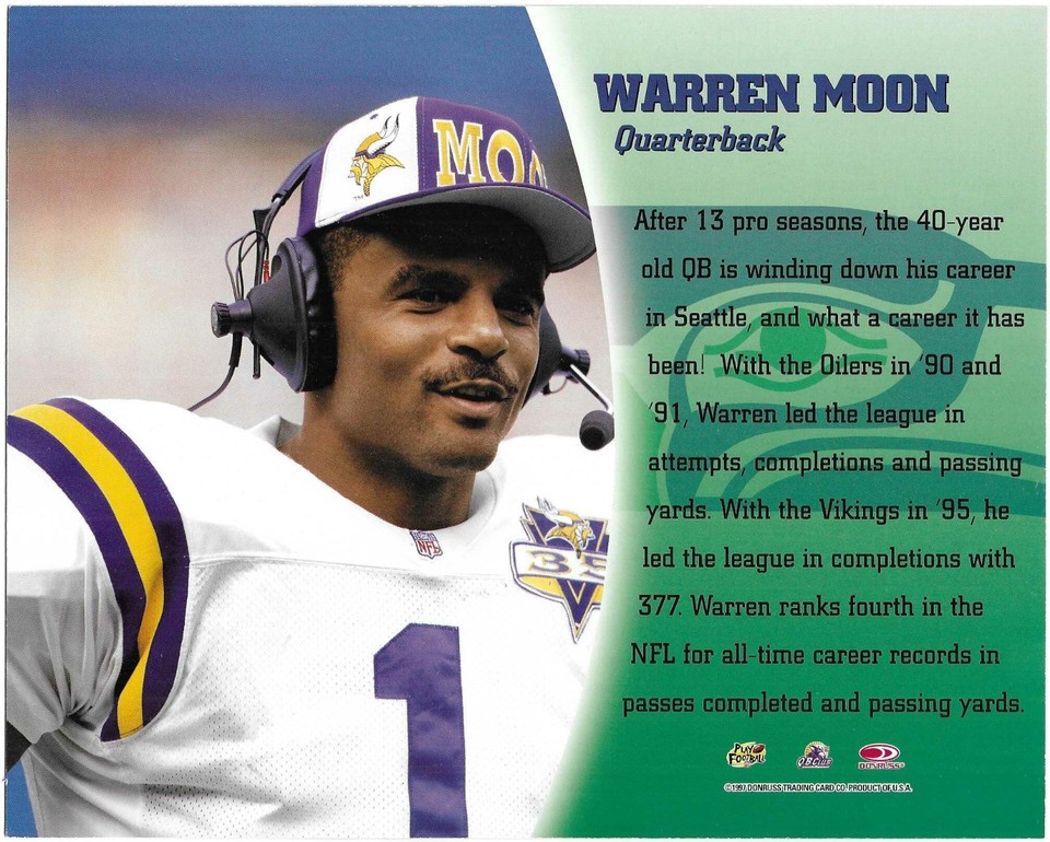 Warren Moon 1997 LEAF SIGNATURE SERIES 8x10 JUMBO PHOTO CARD Vikings ...