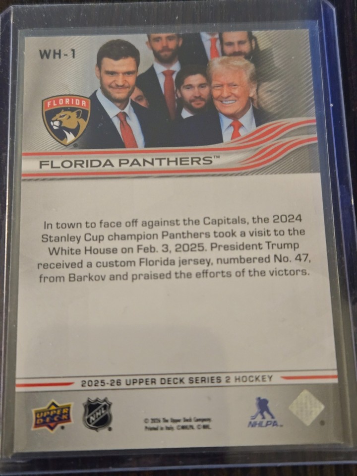 2025-26 UD Series 2 Alexander Barkov Florida Panthers White House WH-1 ...