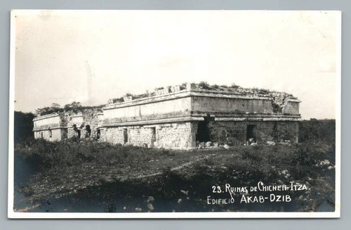 Chichen Itza Ruins "Akab Dzib" Antique Mayan Yucatan RPPC Mexican Photo ...