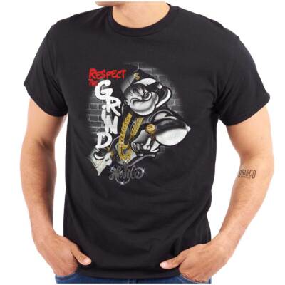 Urban Popeye Hustle Bling Respect the Grind Womens or Mens Crewneck T ...