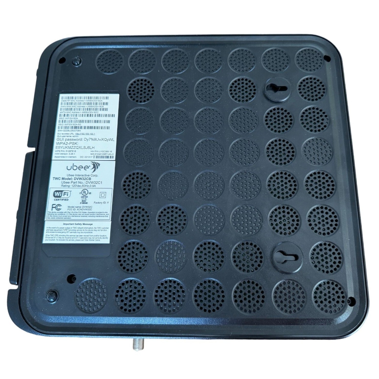 Ubee DVW32CB Advanced Wireless Voice Gateway Modem and Router WiFi ...