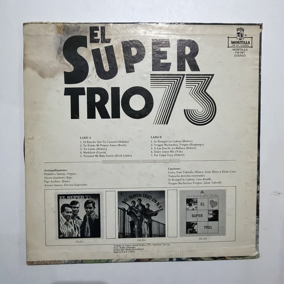 EL SUPER TRIO (PUERTO RICO) 73 1972 Montilla Records VG LP Vintage Rare ...