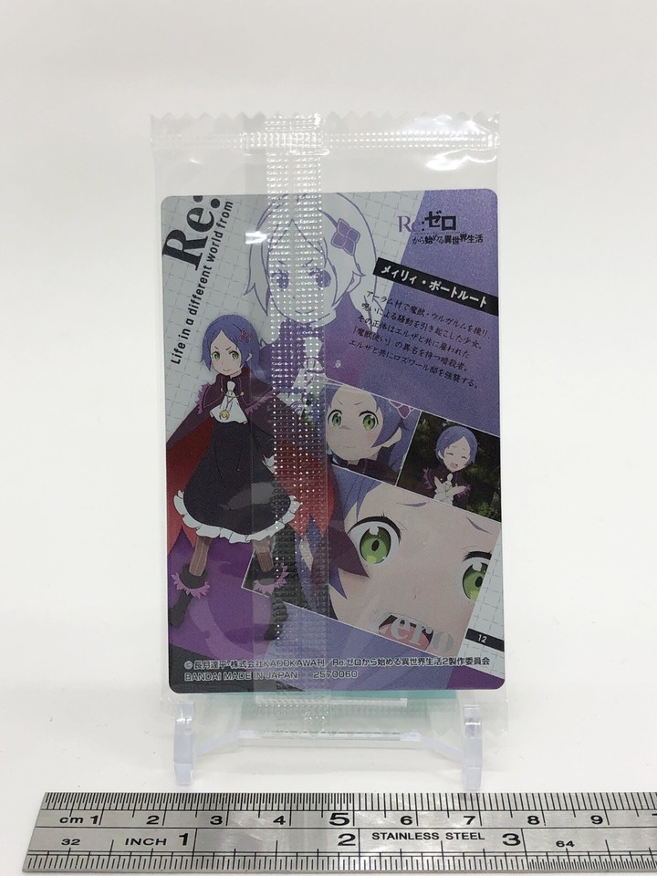 Meili Portroute Re:Zero Wafer Card #12 Japanese Bandai Kadokawa Japan ...