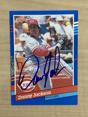 DANNY JACKSON CINCINNATI REDS SIGNED 1991 DONRUSS SERIES 1 CARD #96 W ...