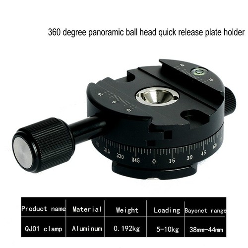 360 Degree Rotating Camera Clamp Panoramic Mount Adapter Head Arca ...