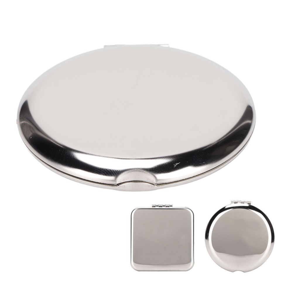 Pocket Mirror Double Sided Foldable Stainless Steel Small Purse Mirror ...