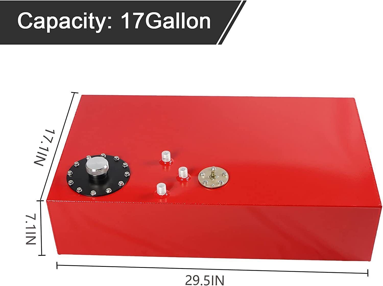17 Gallon Aluminum Street Rod Fuel Cell Gas Tank with Cap & Level ...