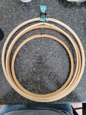 Loops and Threads 4 Bamboo Hoops Wood Sewing Cross Stitch Circle 14/12 ...