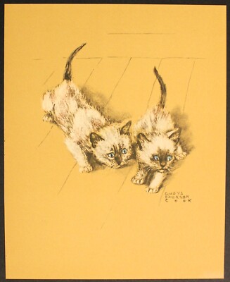 PING & PONG, SIAMESE KITTENS Antique original vintage cat print 1941 | eBay