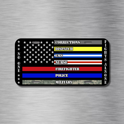 Police EMS Firefighter Nurse Dispatch Corrections Vehicle License Plate ...
