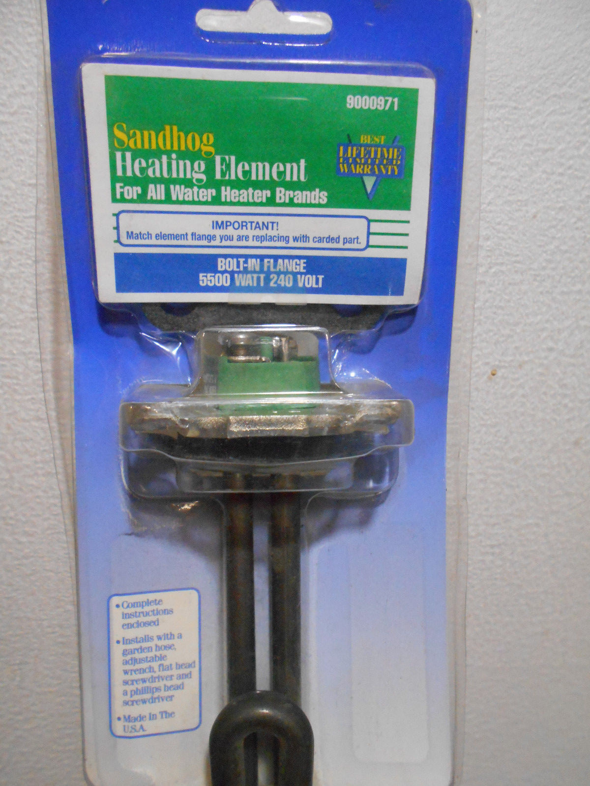 Sandhog Heating Element Universal, Bolt-In Flange 5500W, 240V, 9000971 ...