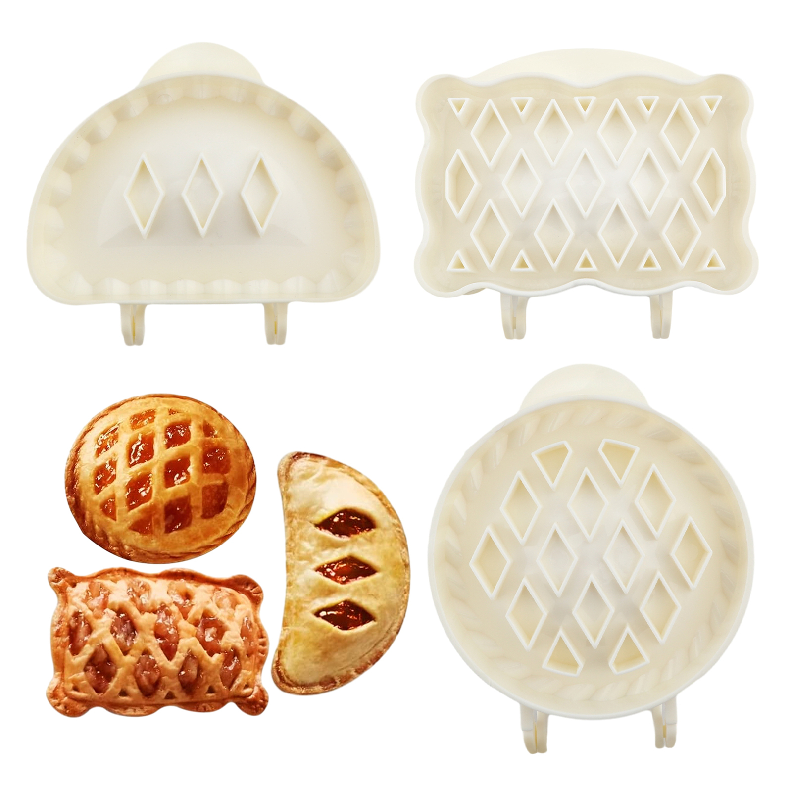 3pcs 3 Shapes Dough Presser Party Cute Hand Pie Mold Home Kitchen DIY ...