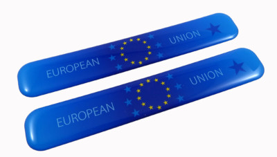 European Union EU Flag Domed Decal Emblem Resin car stickers 5"x 0.82 ...
