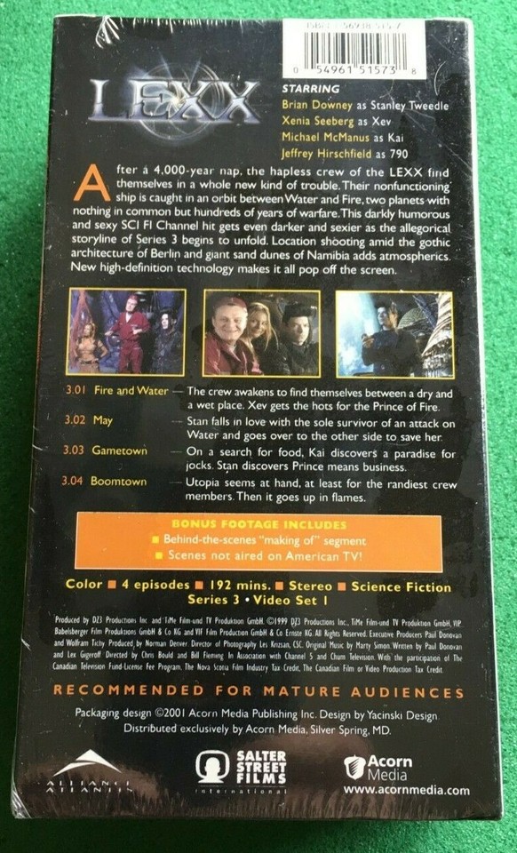 LEXX Original Uncut VHS Four Episodes 2001 Acorn Media Sci-Fi | eBay