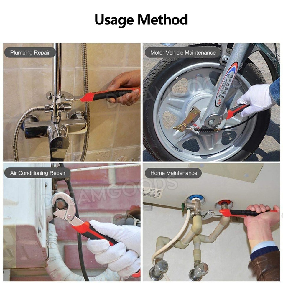 4PCS Universal Wrench Set Quick Snap N Grip & Spanner Adjustable Multi ...