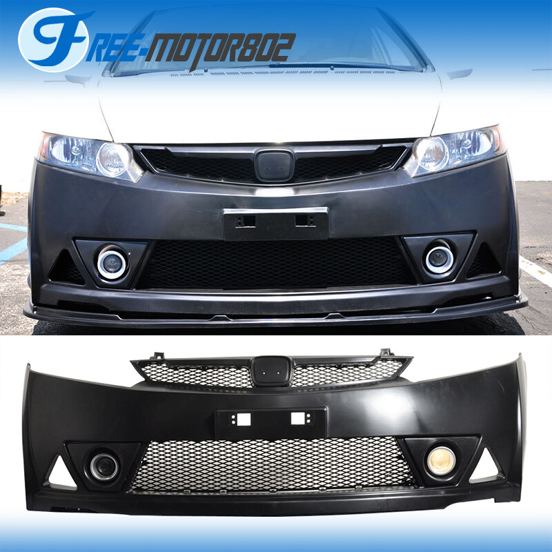 Fits 06-11 Honda Civic 4Door Sedan MUG RR PP Front Bumper & ABS Lip ...