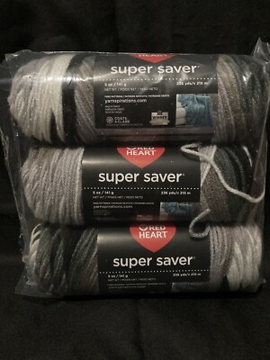 Red Heart Super Saver Newspaper Stripe 15 Skeins NEW Size 4 100% ...