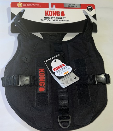 🔥KONG Tactical Dog Vest Harness Black Size Medium With Carry Pouches ...