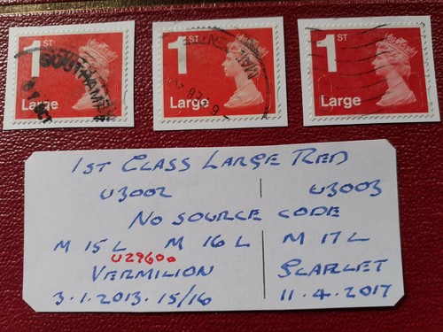 gb stamps security machin 1st large red u3002,u3003 no source code M15L ...