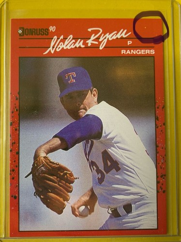 1990 Nolan RYAN 2 ERRORS #166 DONRUSS Texas Rangers Baseball card NO ...