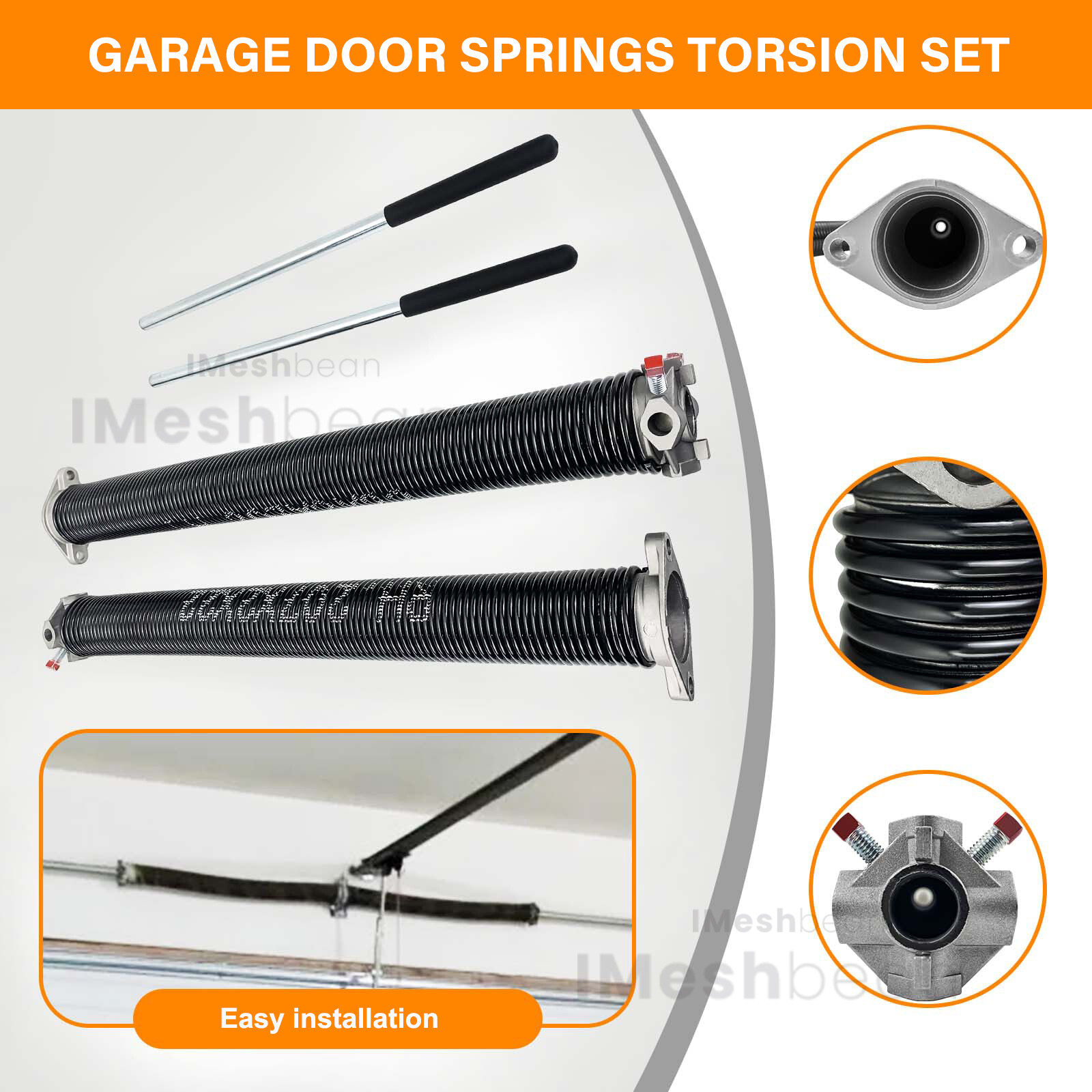 Pair of 0.207 x 2 x 22"/23"/24" Garage Door Torsion Springs w/Winding ...