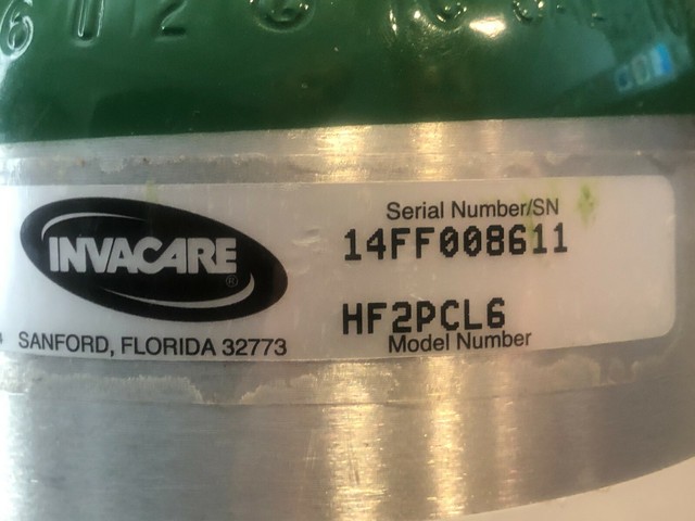 Invacare HF2PCL6 HomeFill Conserver Ml6 Oxygen Cylinder Bottle Tank for ...