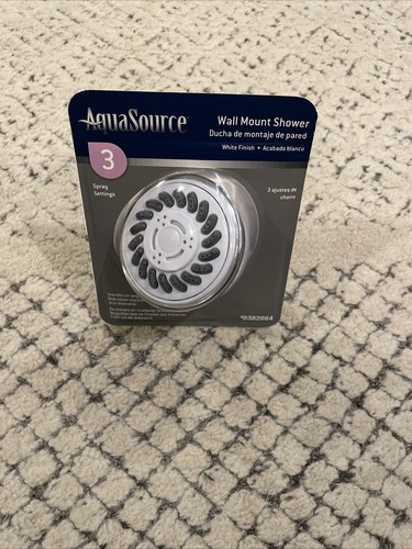 AquaSource White Round Fixed Shower Head 3 Spray Settings NIB Free Shipping | eBay