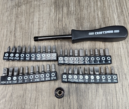 Craftsman Overdrive 1/4" Bit Screw Driver Set Gunmetal 42 Piece 82-013 ...
