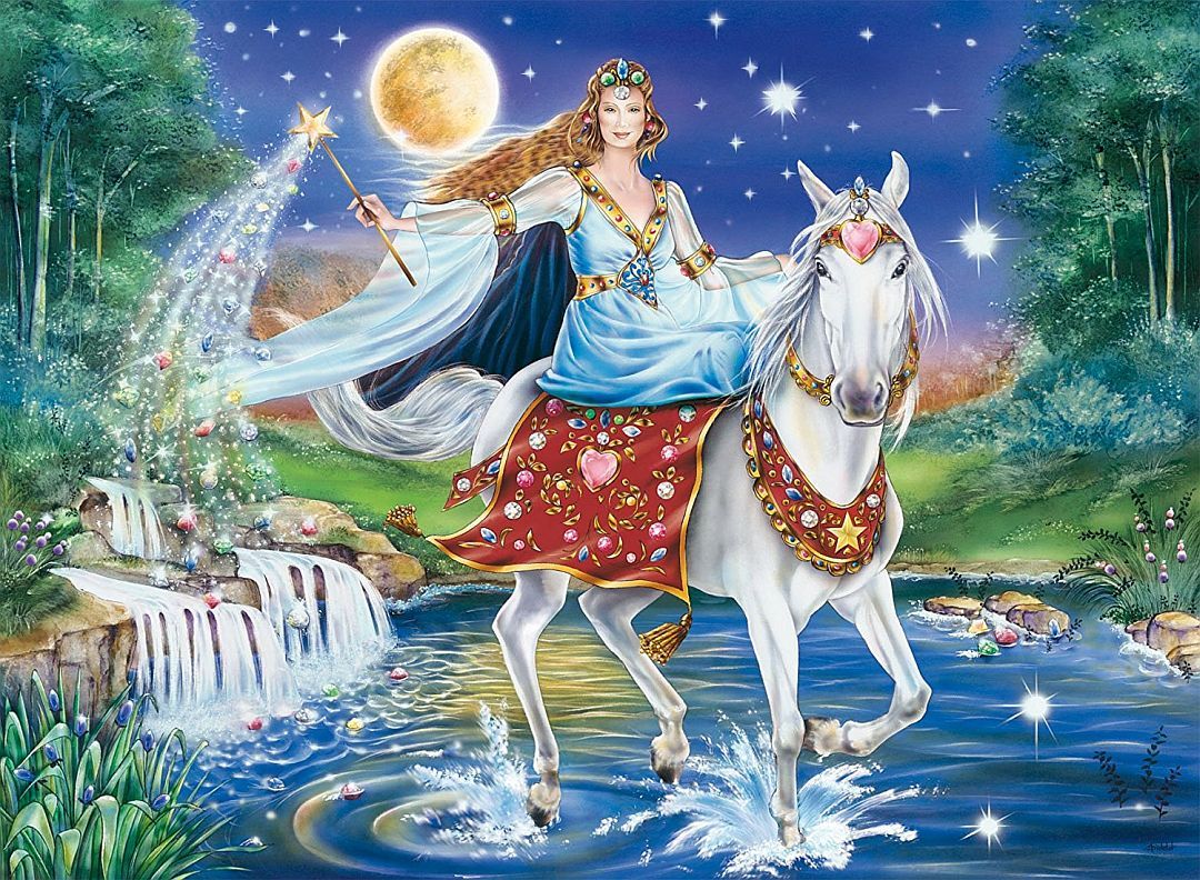 Ravensburger Puzzle Puzzles Fée Clair de Lune Cheval Blanc Moule Elfes ...