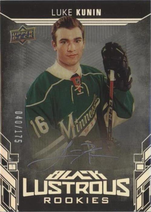 2017-18 SPx - Ud Black Lustrous Rookies Luke Kunin #LR-LK Autographs ...