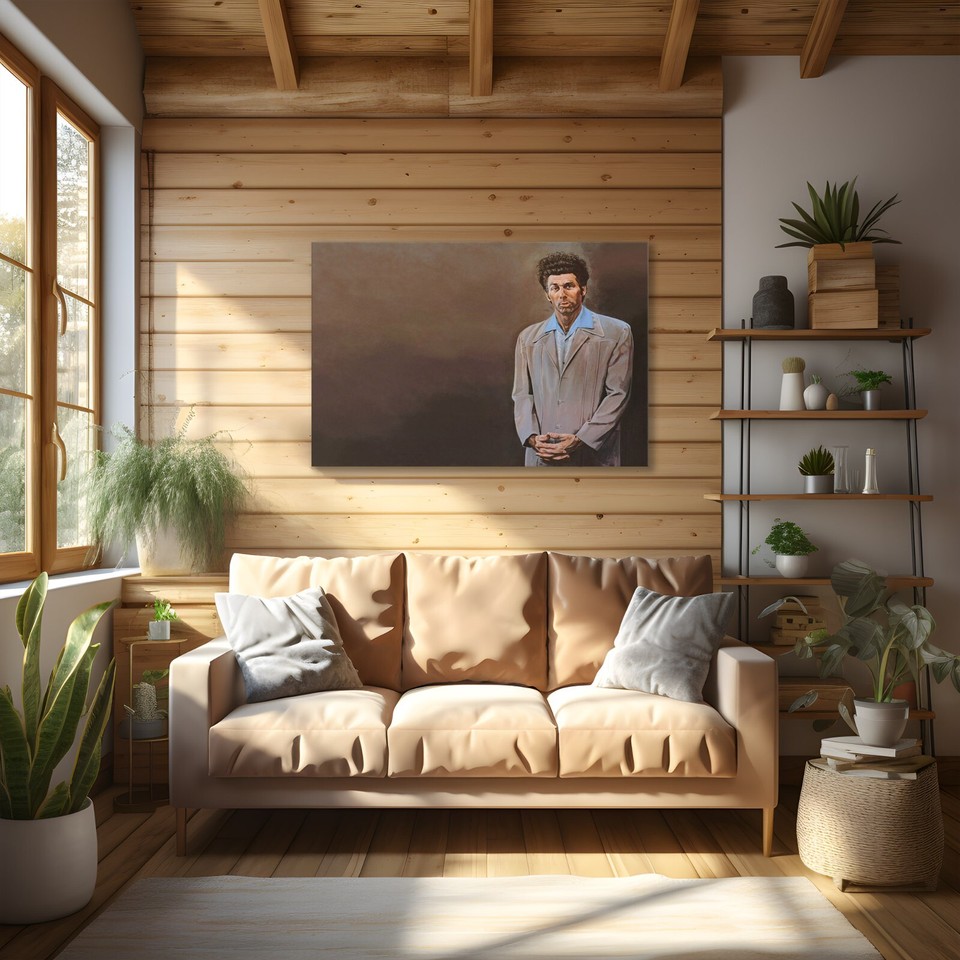 Seinfeld Cosmo "The Kramer" Painting Portrait on Framed Canvas Wall Art ...