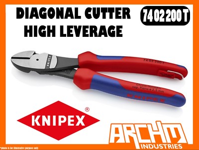 KNIPEX 7402200T - DIAGONAL CUTTER - HIGH LEVERAGE TETHERED 200MM ...