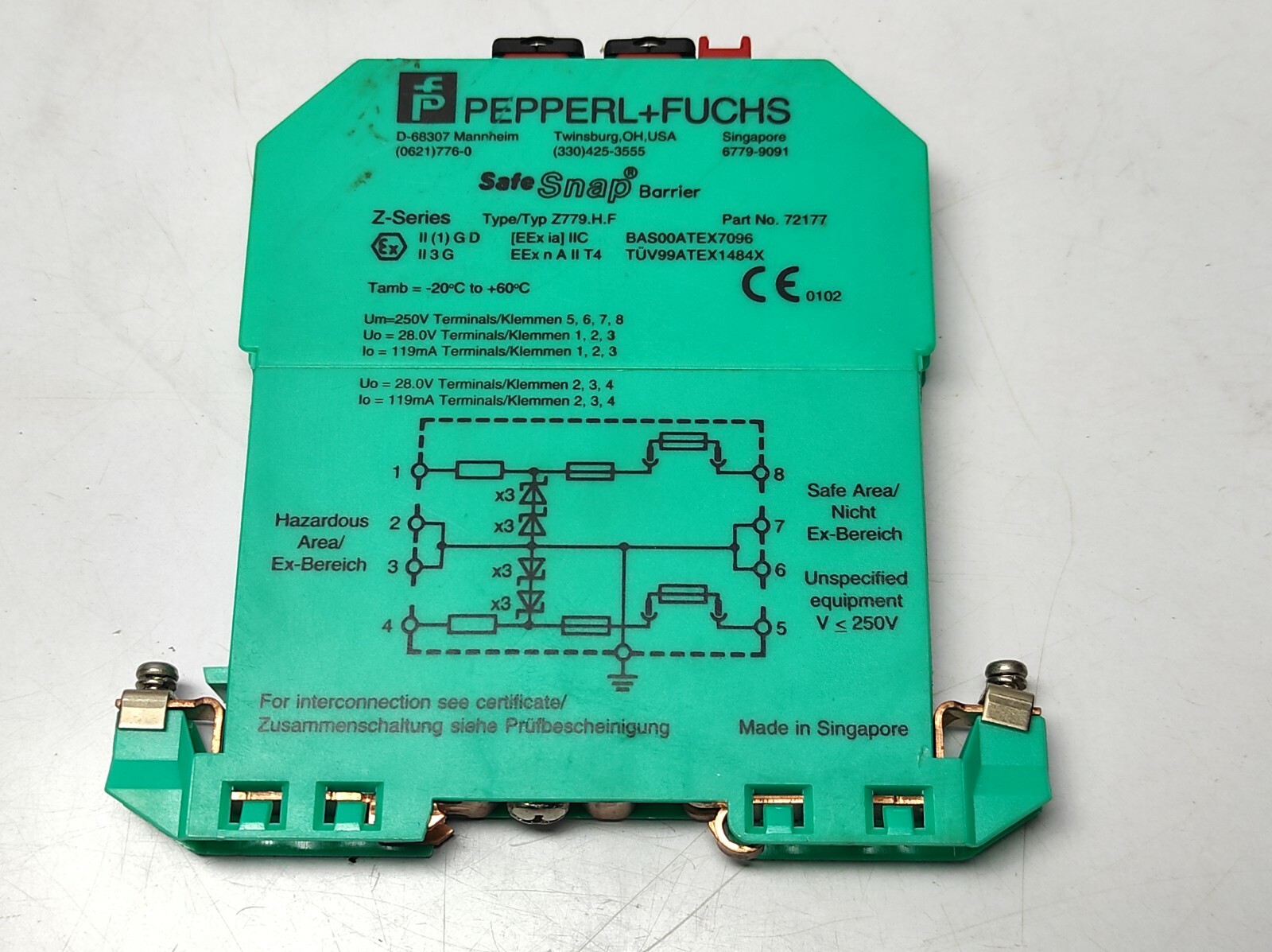 Pepperl Fuchs Z779.H.F Zener Barrier Safe Snap Barrier Z-Series Z779HF ...