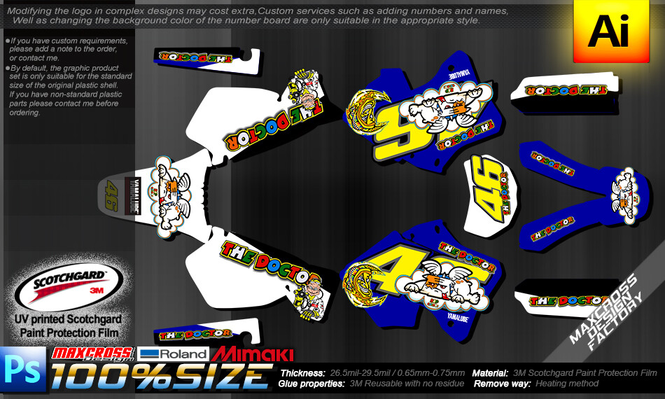 YAMAHA YZ125 YZ250 1996 1997 1998 1999 2001 MAXCROSS GRAPHICS FULL ...