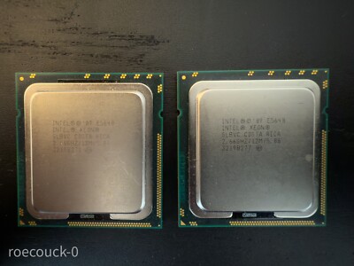 Intel XEON E5640 12M Cache, 2.66 GHz, 5.86 GT/s 4 core 8 thread CPU (2X ...