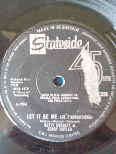 BETTY EVERETT & JERRY BUTLER LET IT BE ME UK 1964 STATESIDE 7" 45 SS ...
