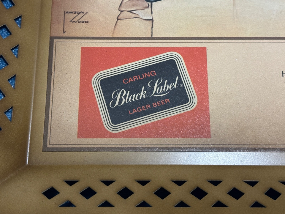 SWEET Vintage Carling's Black Label Beer Tray Nine Pints of the Law ...