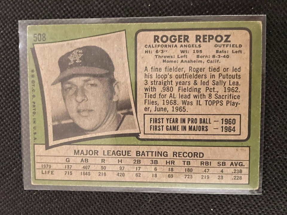 1971 topps # 508 ROGER REPOZ | eBay