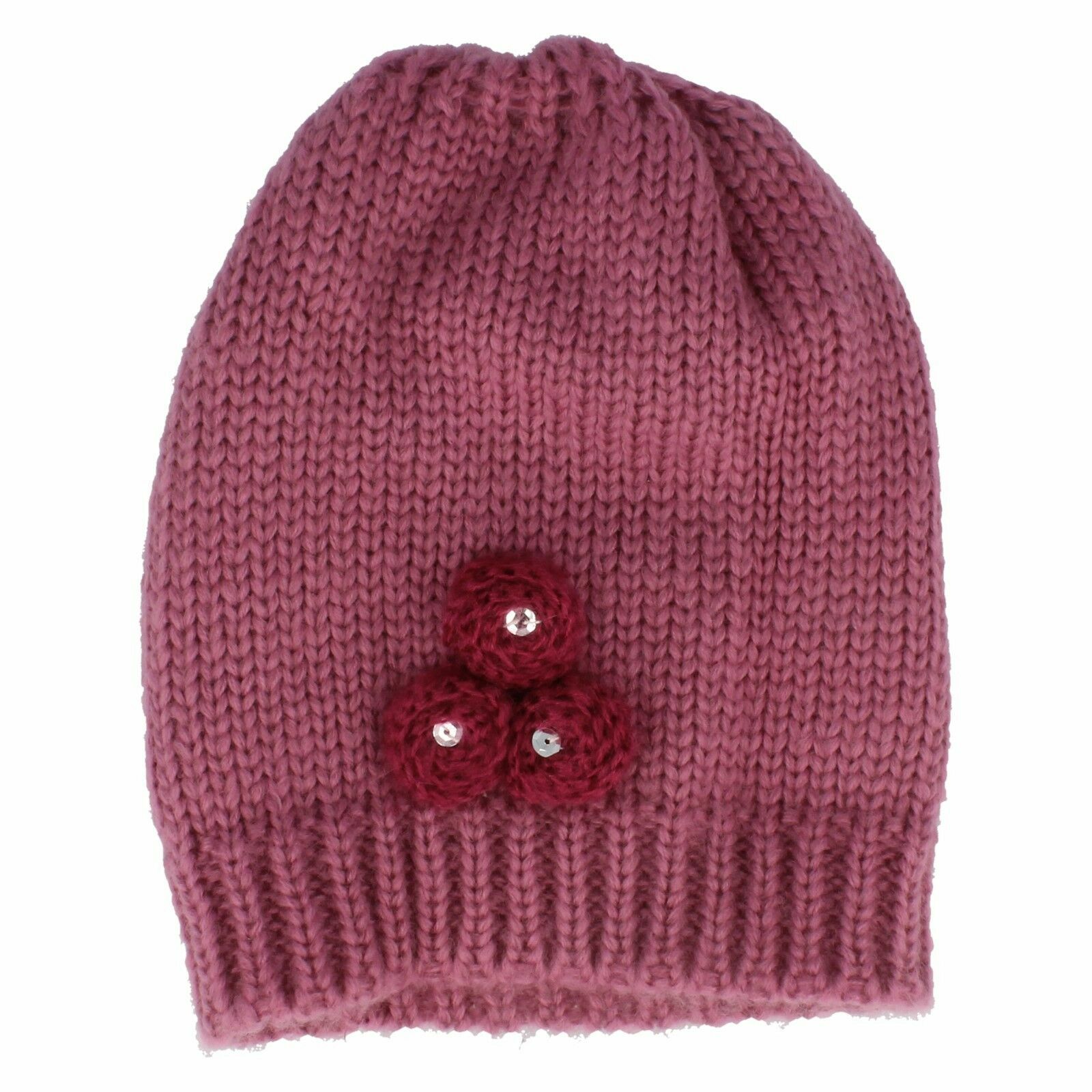 Girls RJM Accessories Beanie Hat With Flower Detail GL096 | eBay