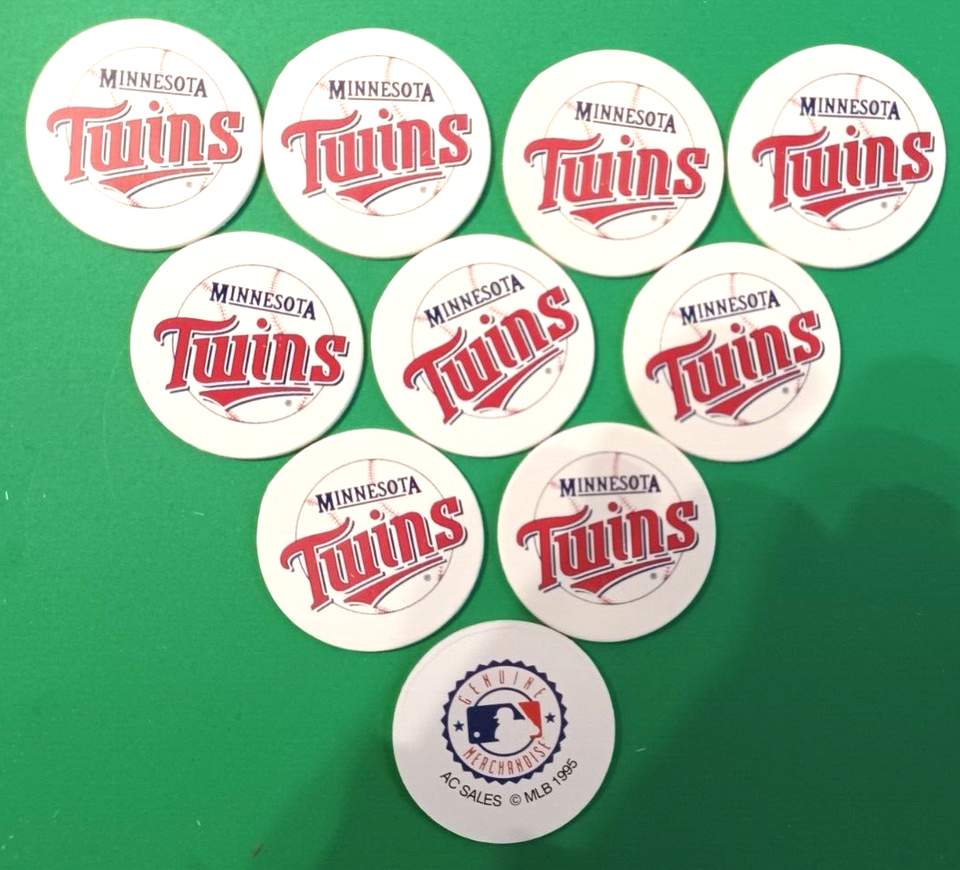 LOT OF 10 LICENSED VINTAGE 1995 MAJOR LEAGUE BASEBALL MINNESOTA TWINS ...