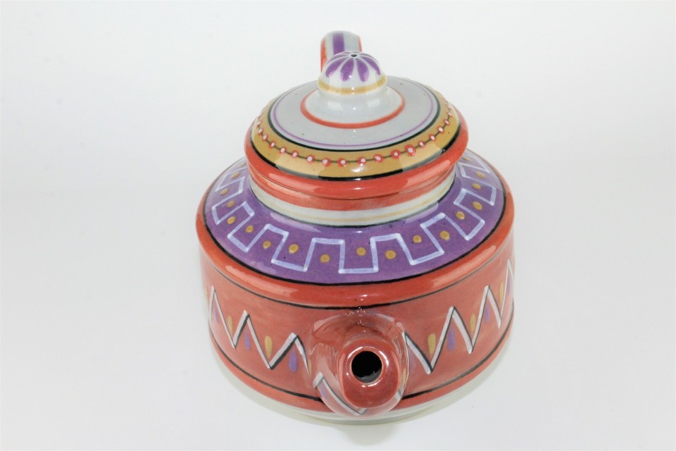Erandi Mexican Pottery Tea Pot Terra Cotta Purple Tonala Mexico | eBay
