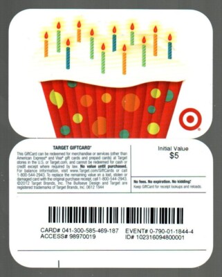 TARGET Birthday Cake ( 2012 ) Gift Card ( $0 ) - RARE | eBay