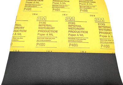 25 new 3M P400 Grit 213Q 9" x 11" Imperial Wet or Dry Sandpaper Sheets ...