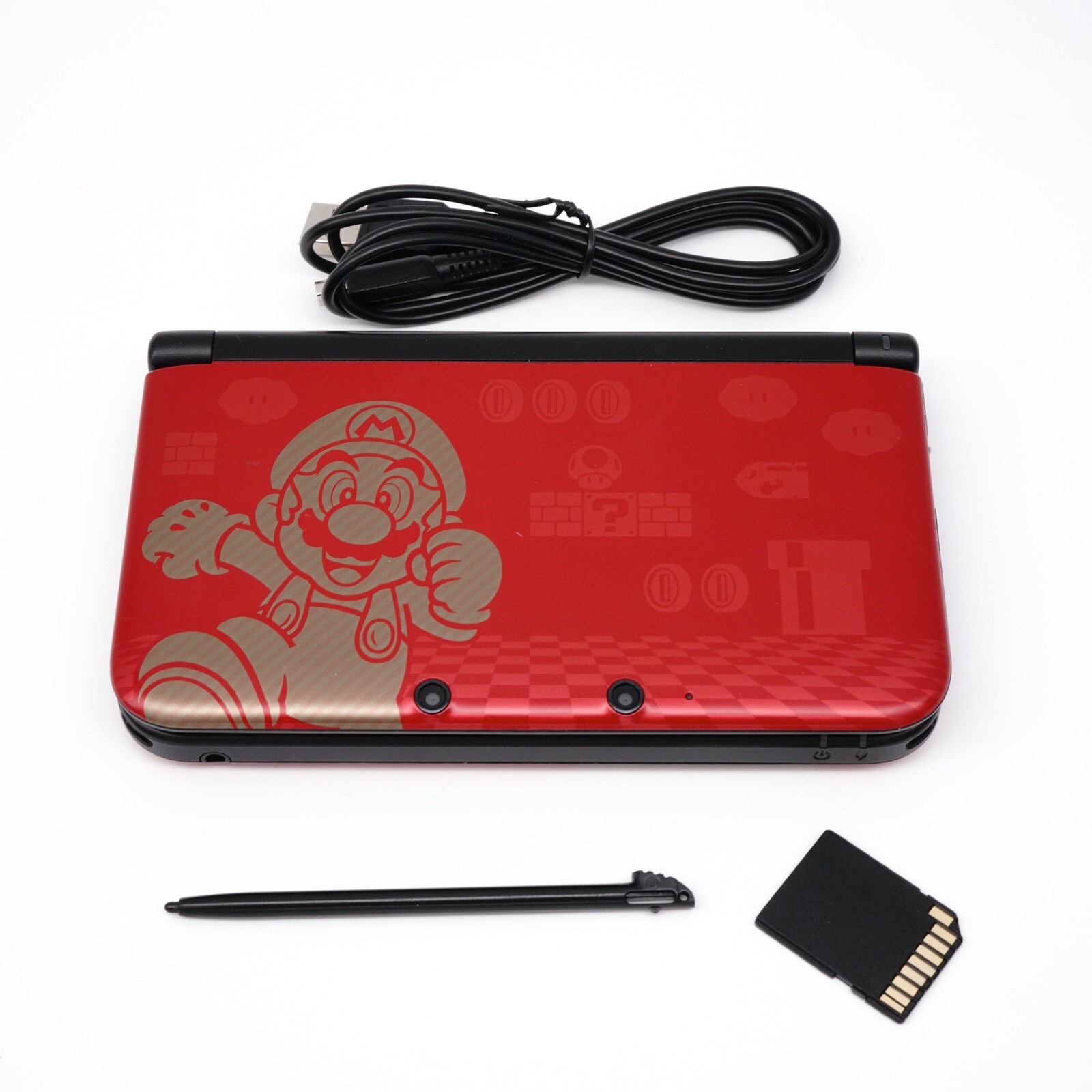 Nintendo 3DS XL Super Mario Bros Gold Edition Red + Extras (USA) Tested ...