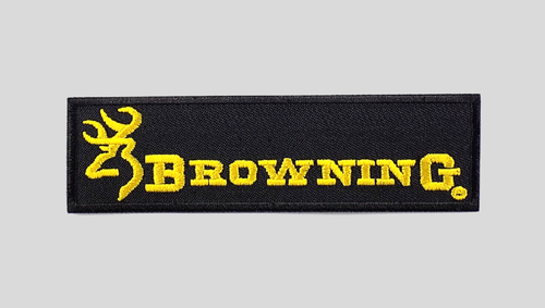 BROWNING EMBROIDERED PATCH IRON/SEW ON 4-1/8" x 1-3/8" FIREARMS RIFLES ...